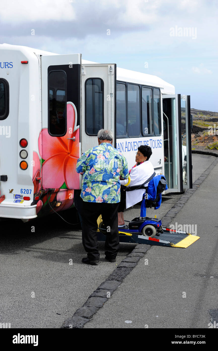 Handicapped Tourist Visits Hawaii Volcanoes National Park Pacific Ocean ...