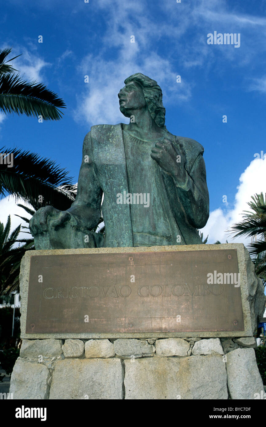 A bronze statue of 16th-century explorer and navigator Christopher ...
