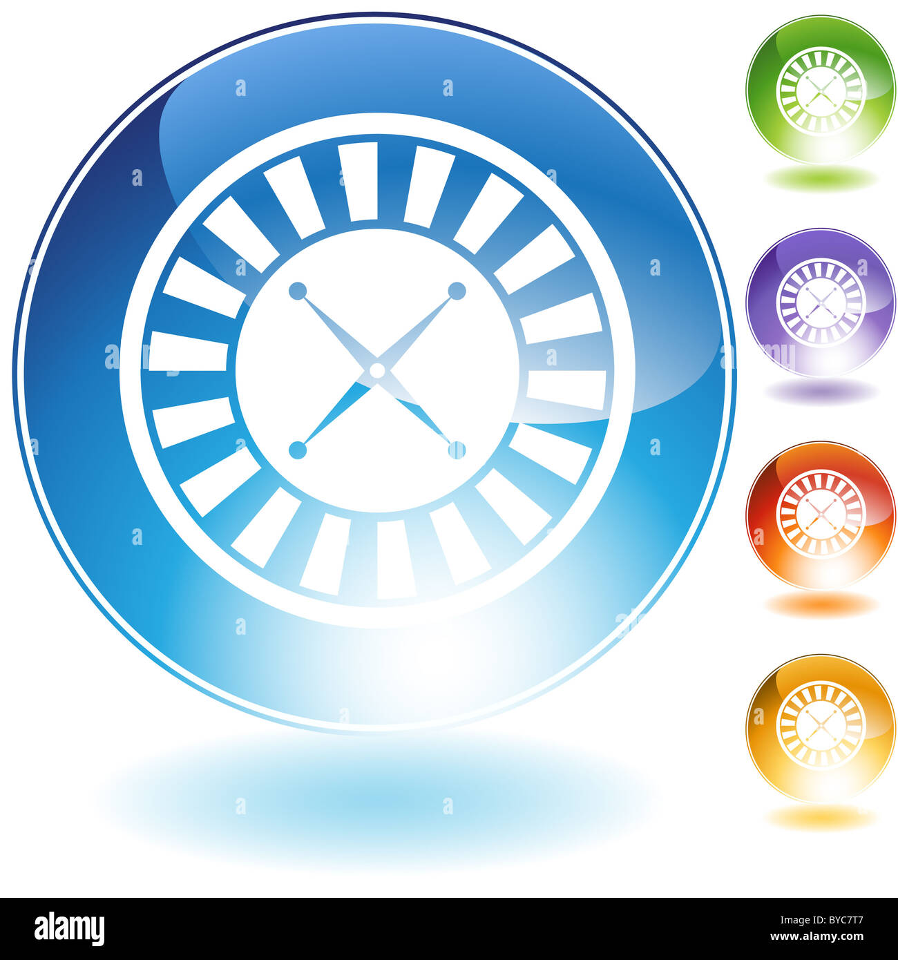 Roulette crystal set isolated on a white background Stock Photo - Alamy