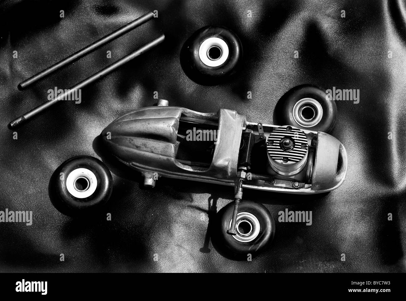 Old metal disassembled model car toy Stock Photo - Alamy