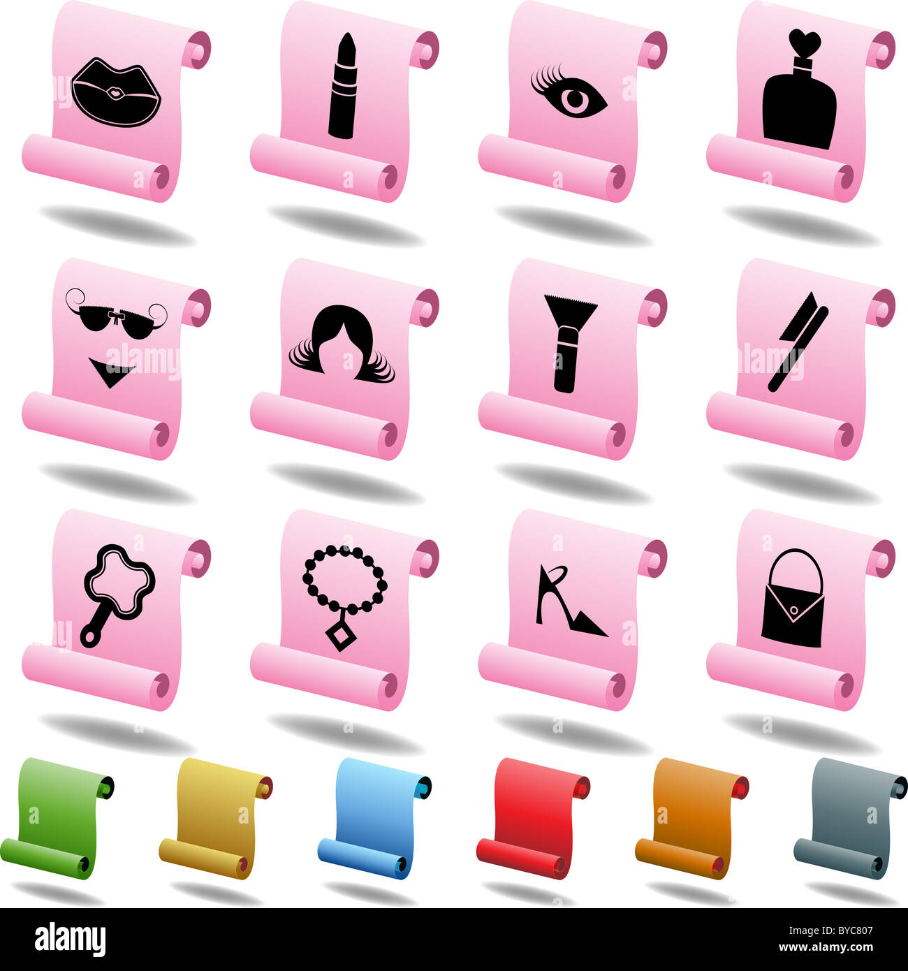 A set of 12 female fashion icons Stock Photo - Alamy