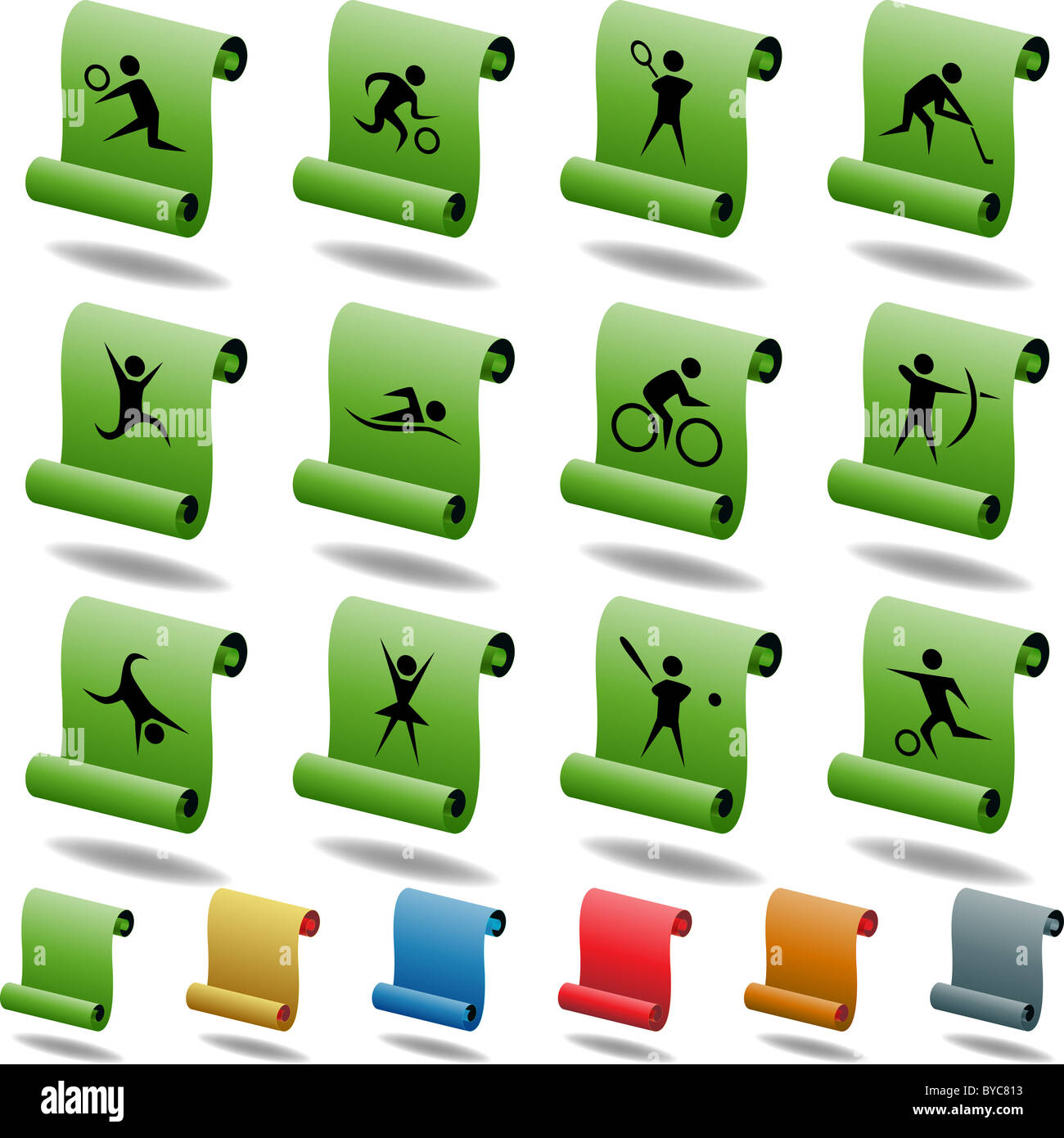 A set of 12 athlete icons Stock Photo - Alamy