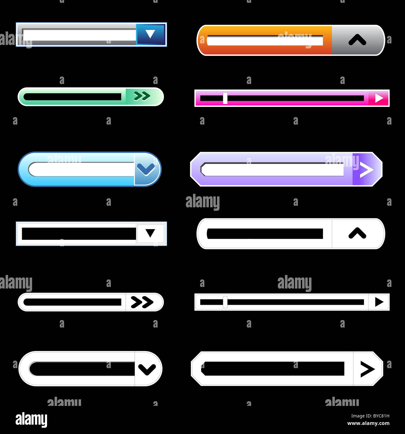 Set of 12 website search bar icons Stock Photo - Alamy