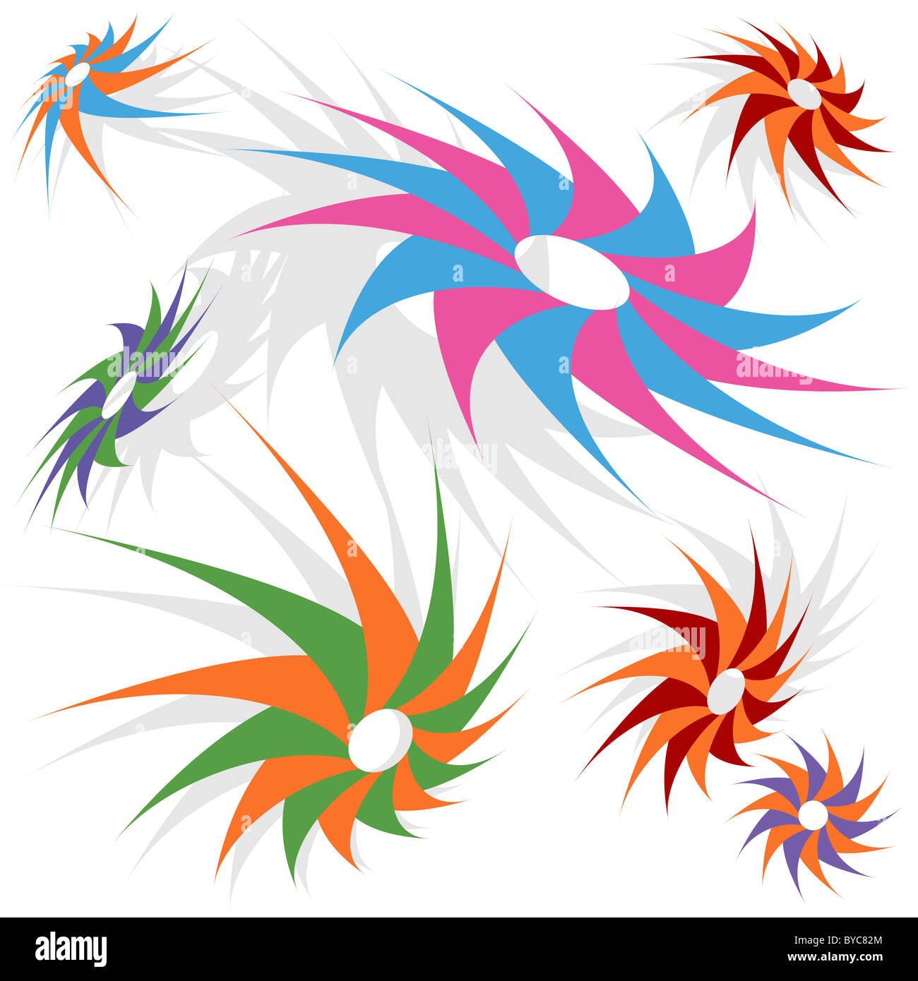 Spinning star shape isolated on a white background Stock Photo - Alamy