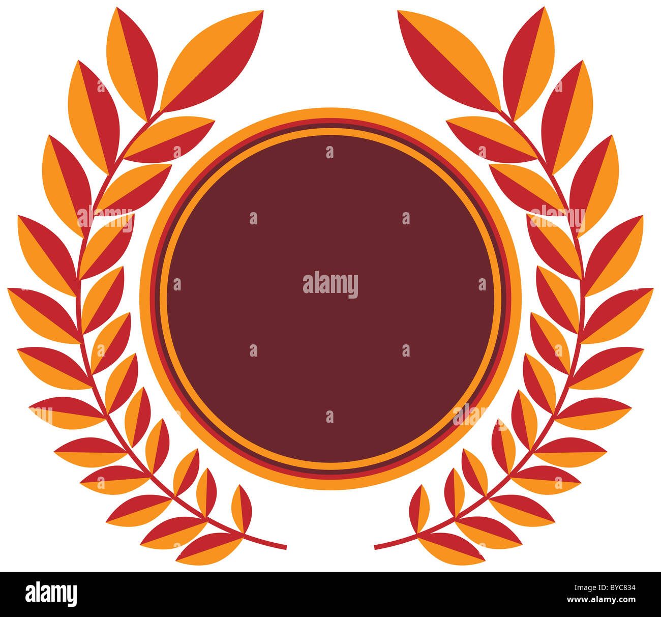 Wreath shield award isolated on a white background Stock Photo - Alamy