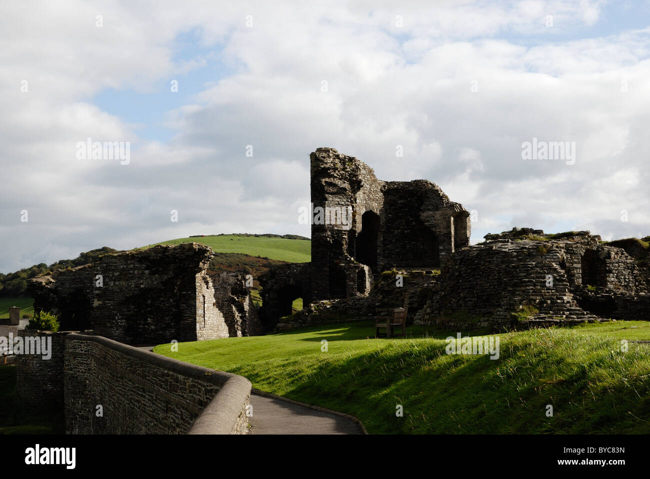 Aberystwyth Castle from the North with Pen Dinas hill behind, Wales ...