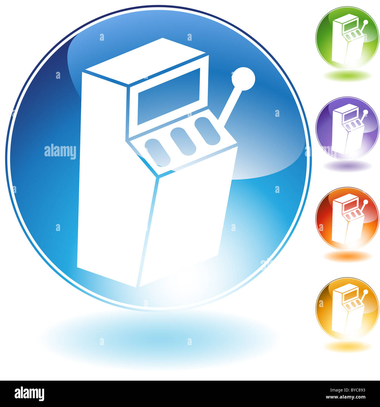 Slot machine crystal set isolated on a white background Stock Photo - Alamy