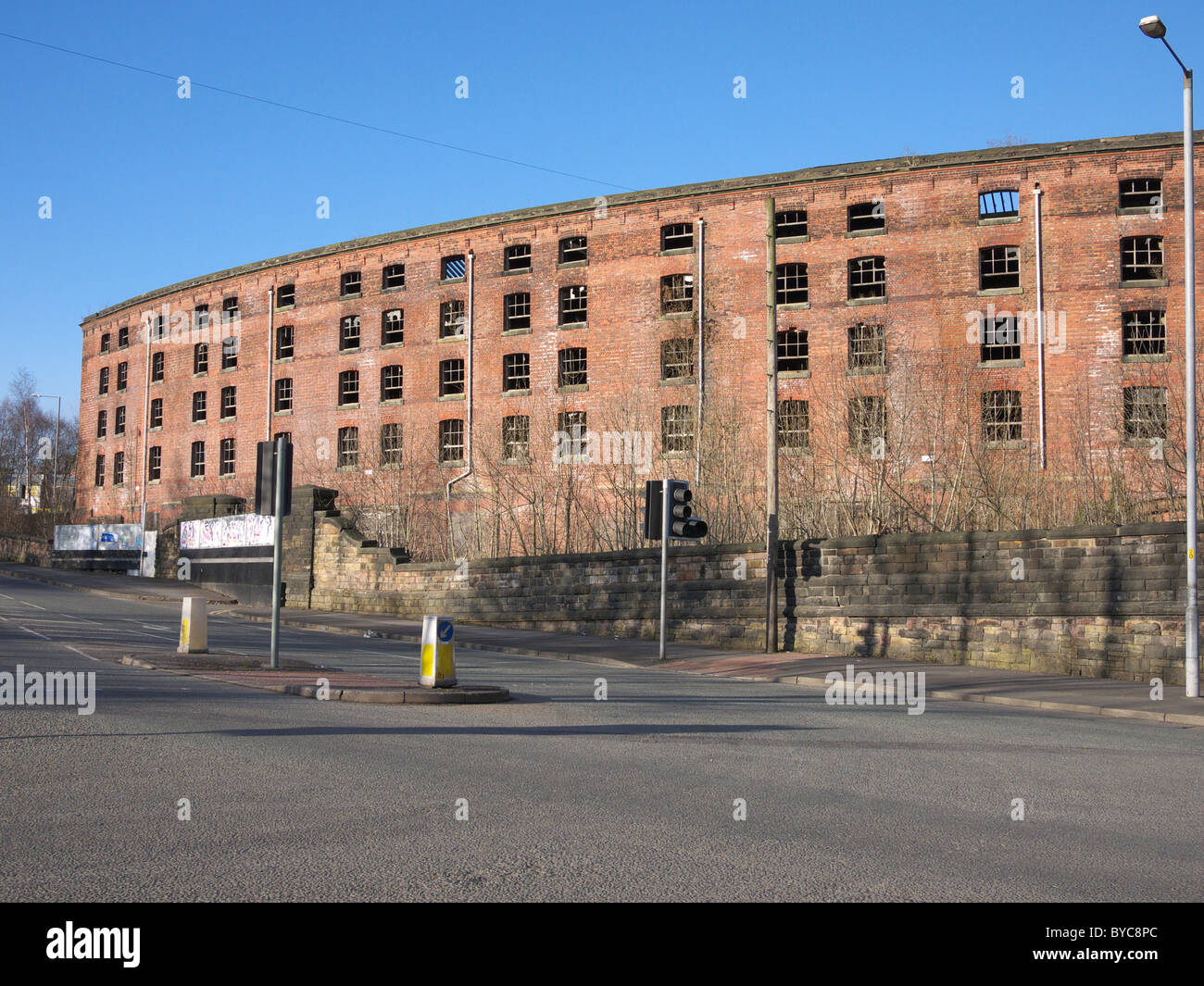 Old Railway Warehouse (now demolished), Oldham, Lancashire, England, UK ...