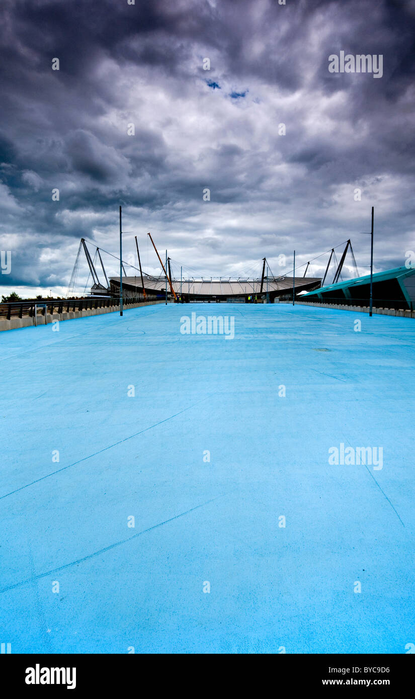 Manchester City's Etihad football stadium in England viewed from Joe ...