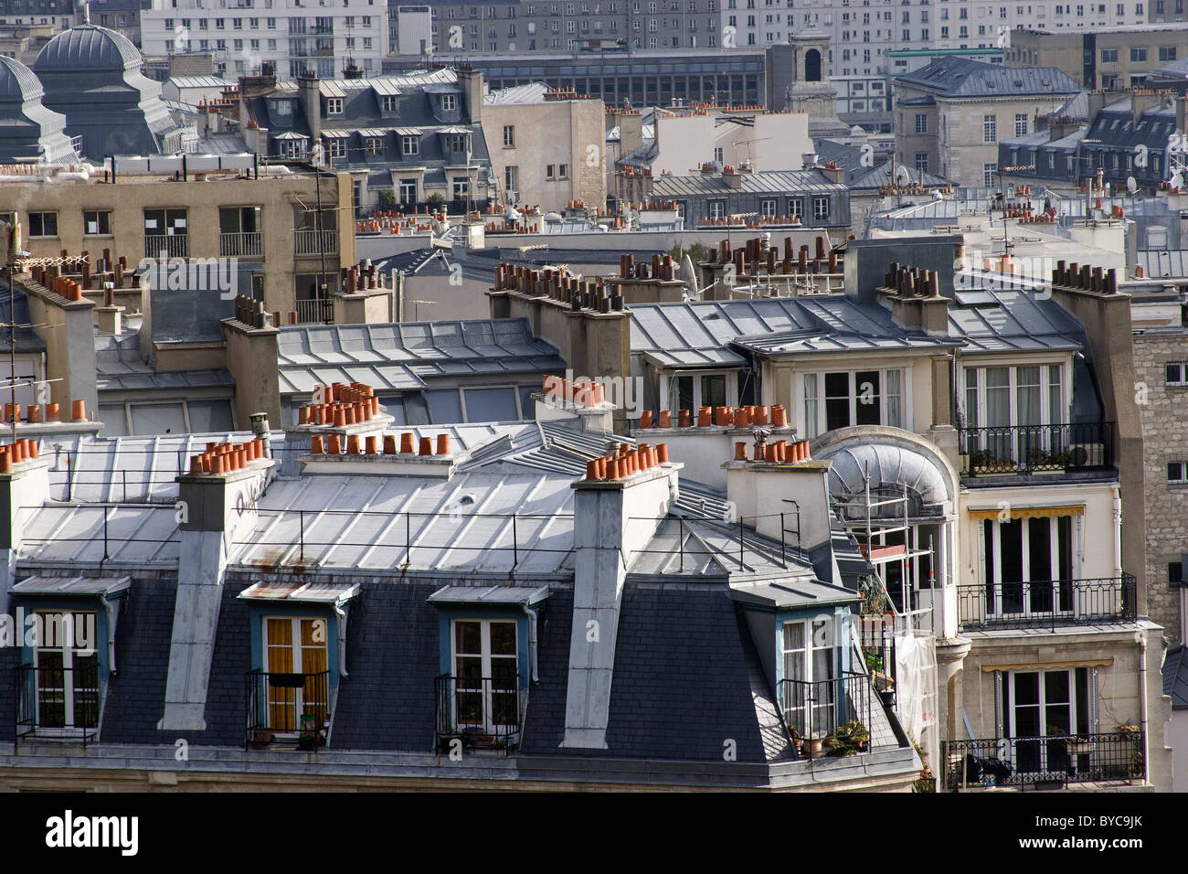 Paris rooftops seen from Montmartre Stock Photo - Alamy