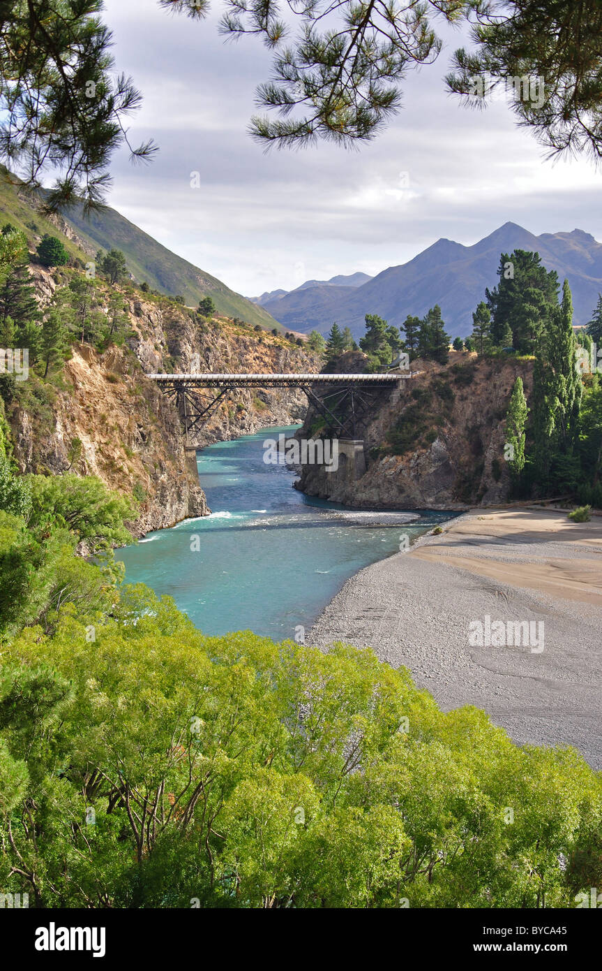 Waiau Ferry Bridge over Waiau River, near Hanmer Springs, North ...