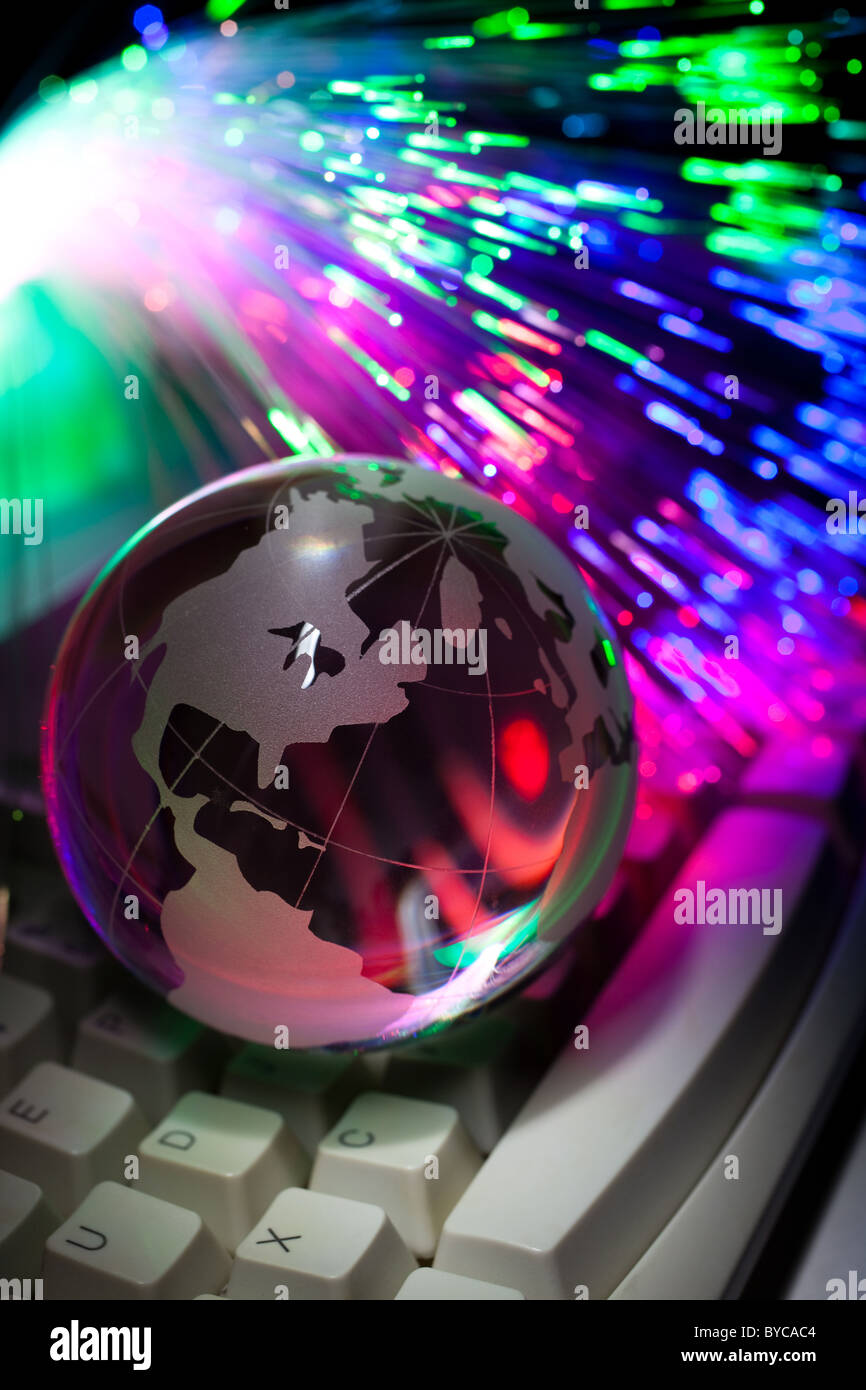 Globe and Computer Keyboard for background Stock Photo - Alamy