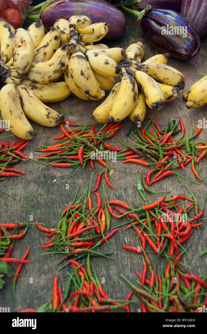 Seychelles, Island of Mahe. Capital city of Victoria, local market ...