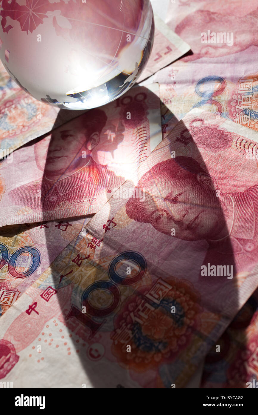 Yuan and Earth planet,Transparent globe for background Stock Photo - Alamy