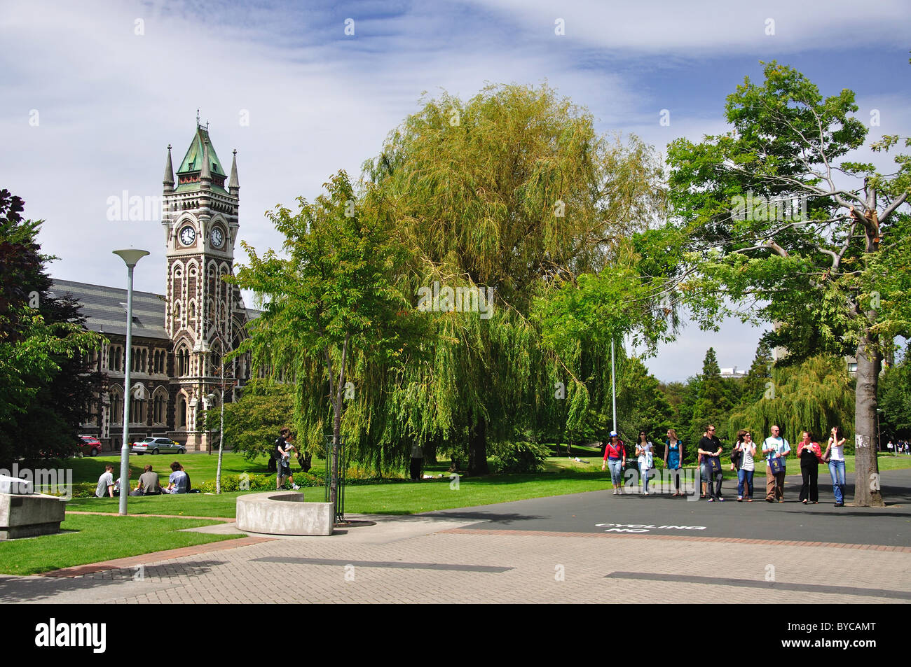 View of campus showing University Clock Tower, University of Otago ...