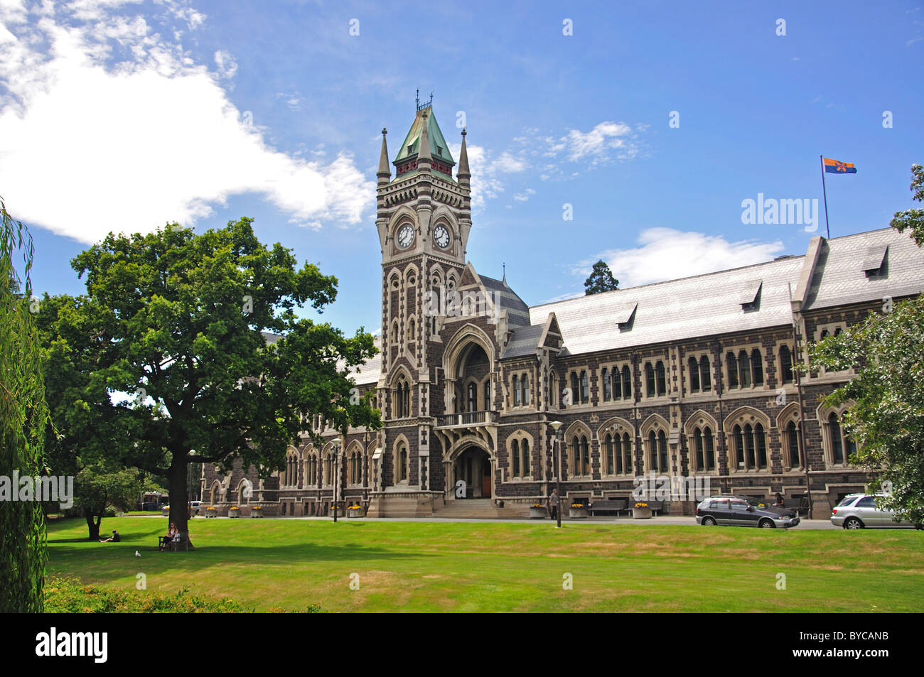 View of campus showing University Clock Tower, University of Otago ...