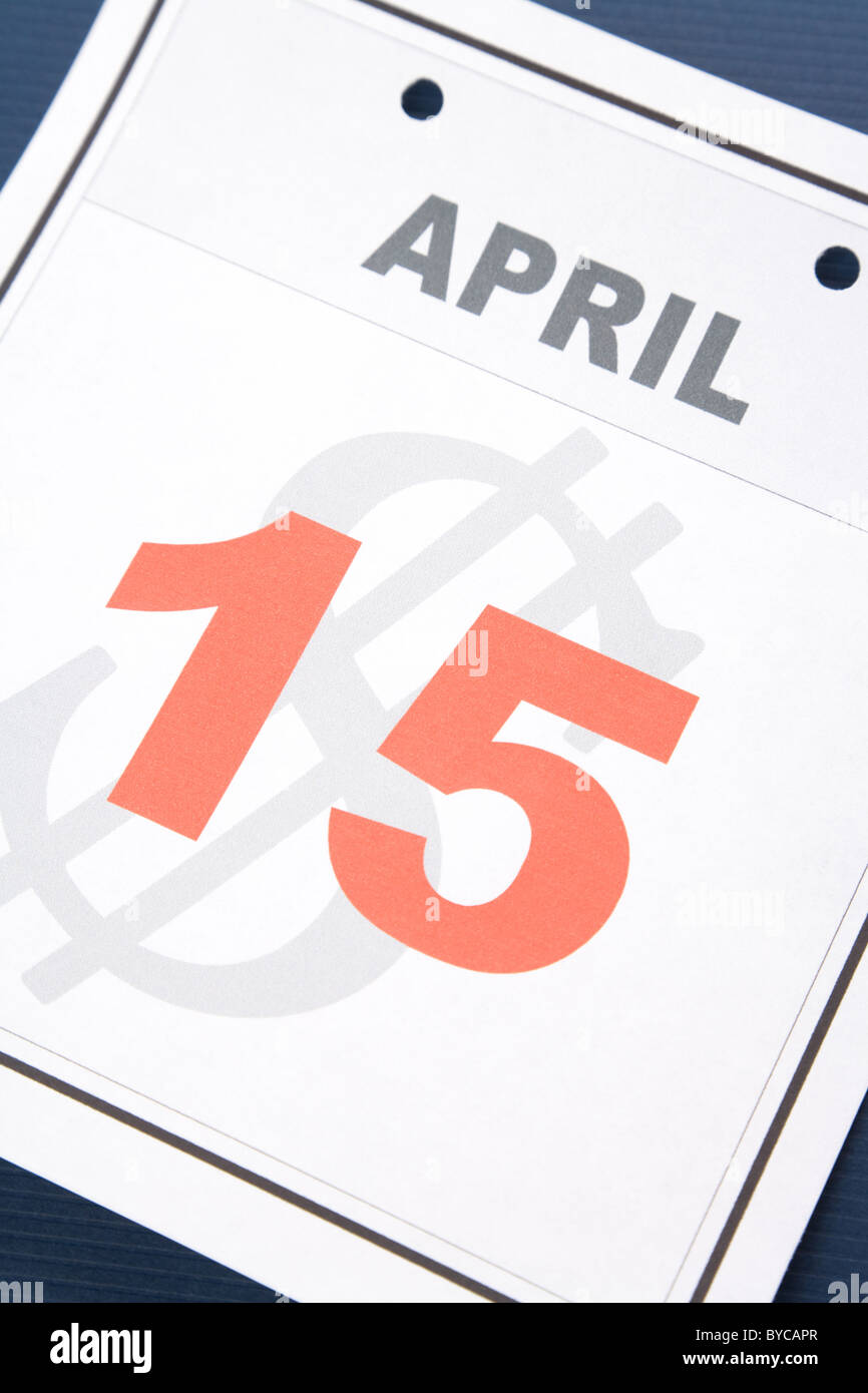 Tax Day, calendar date April 15 for background Stock Photo - Alamy