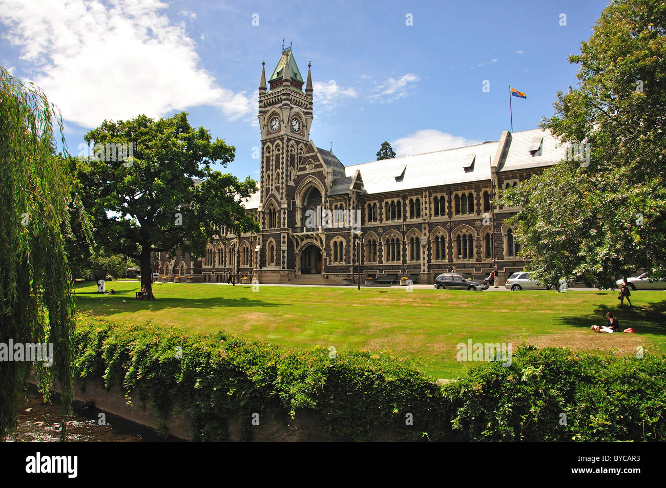 View of campus showing University Clock Tower, University of Otago ...