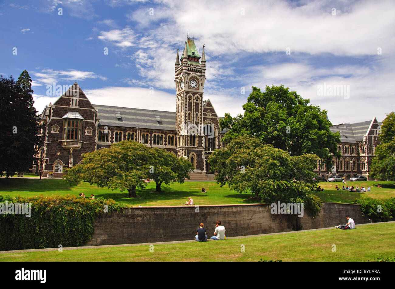 View of campus showing University Clock Tower, University of Otago ...