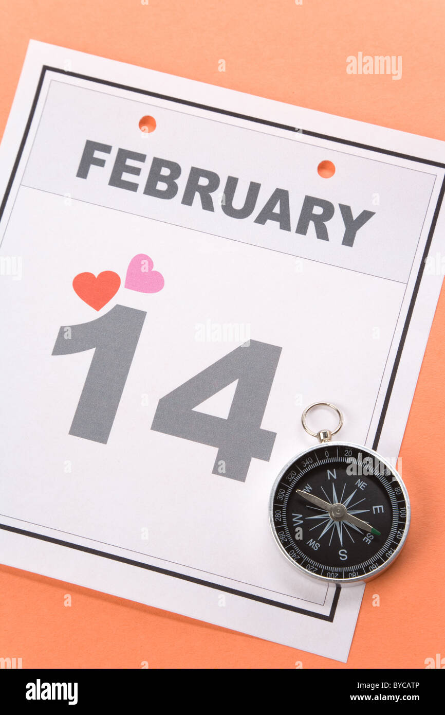 Valentine's Day, calendar date February 14 for background Stock Photo ...