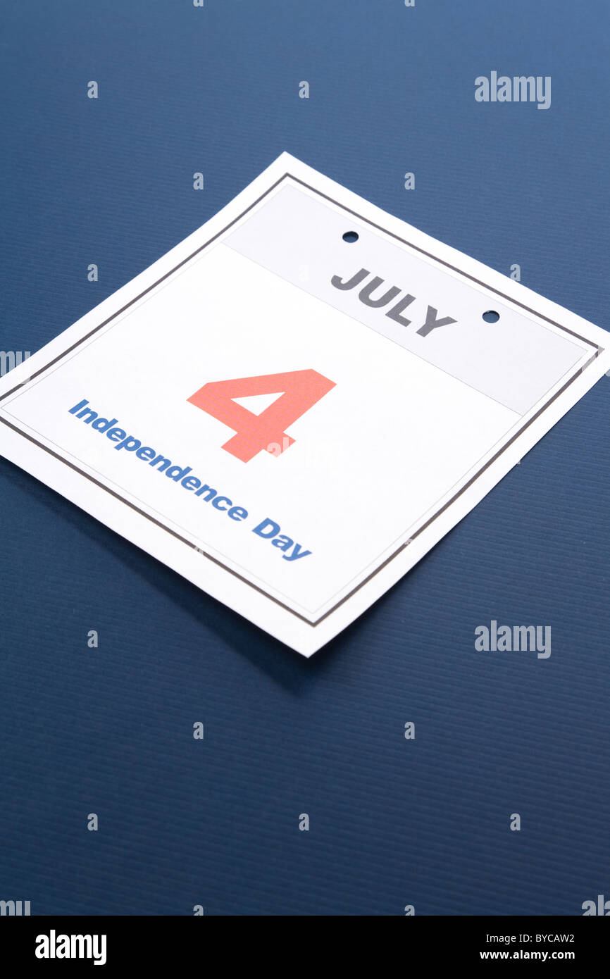 Independence Day, calendar date Fourth of July for background Stock ...
