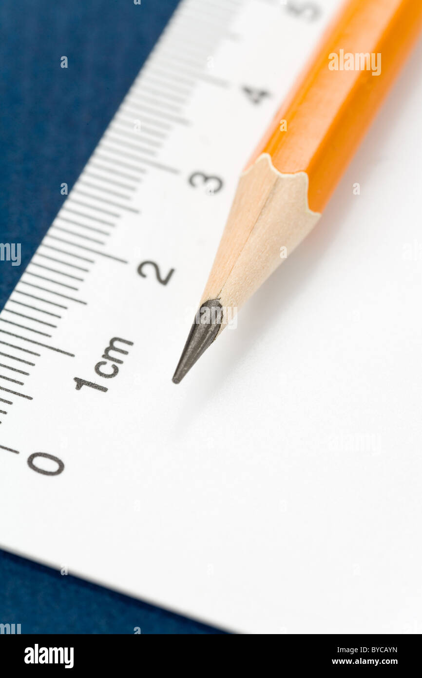 White ruler close up shot Stock Photo - Alamy