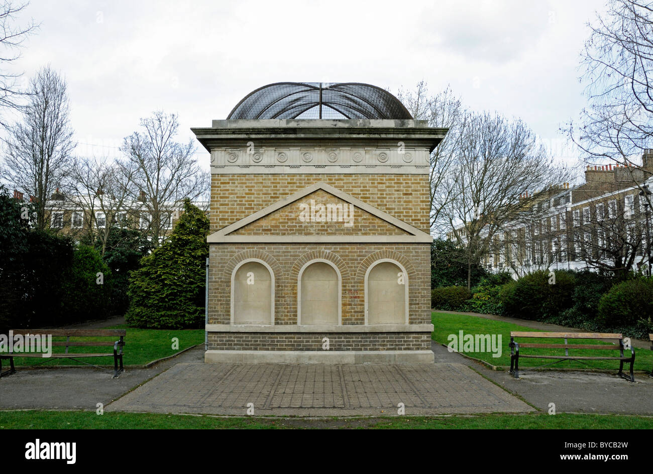 Tube ventilation shaft inside building Gibson Square Islington London ...