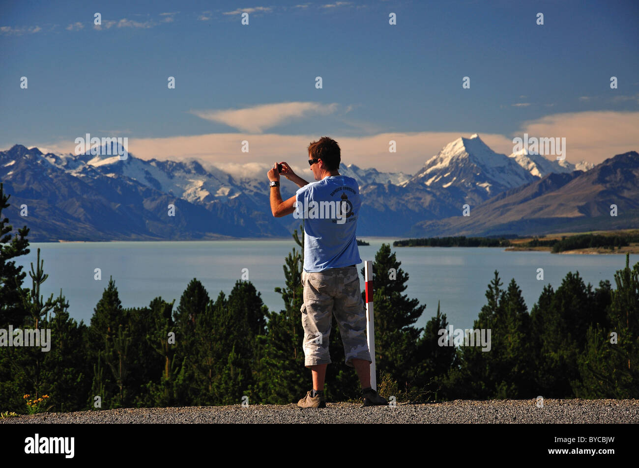 Lake Pukaki, Mackenzie District, Canterbury Region, South Island, New ...