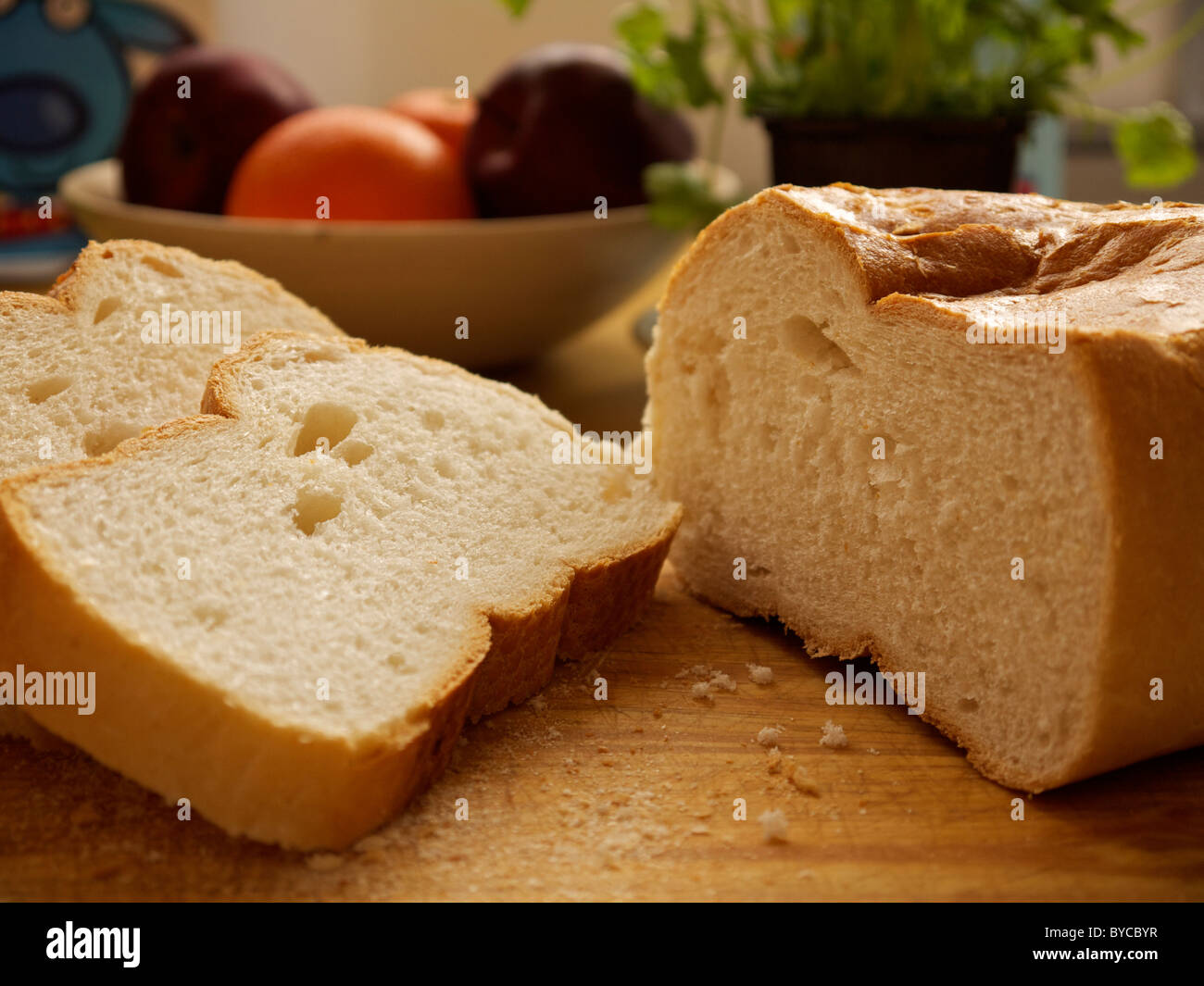 Unsliced loaf fresh white bread hi-res stock photography and images - Alamy