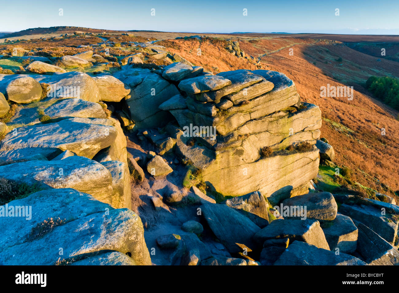 Looking North From Higger Tor towards Stanage Edge, Peak District ...