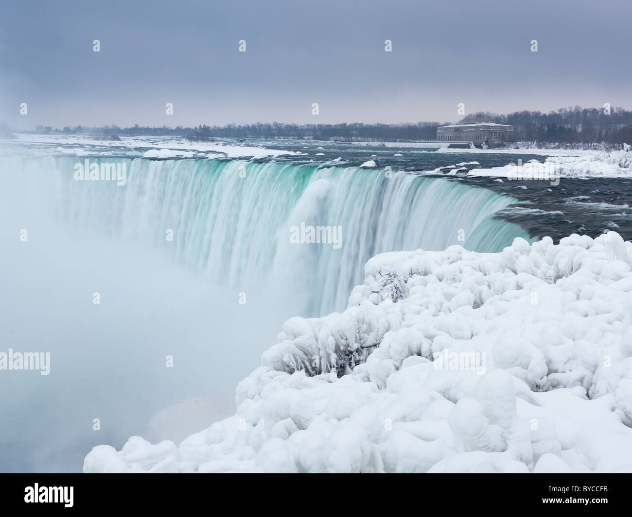 Niagara Falls Horseshoe waterfall wintertime scenic. Ontario, Canada ...