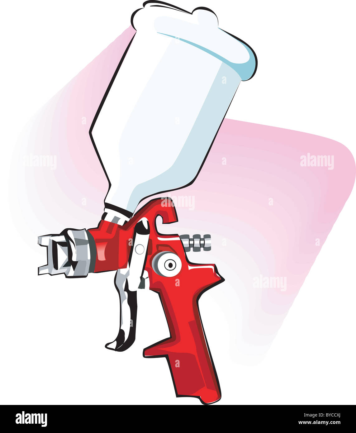Illustration of a spraying gun with accessories Stock Photo - Alamy