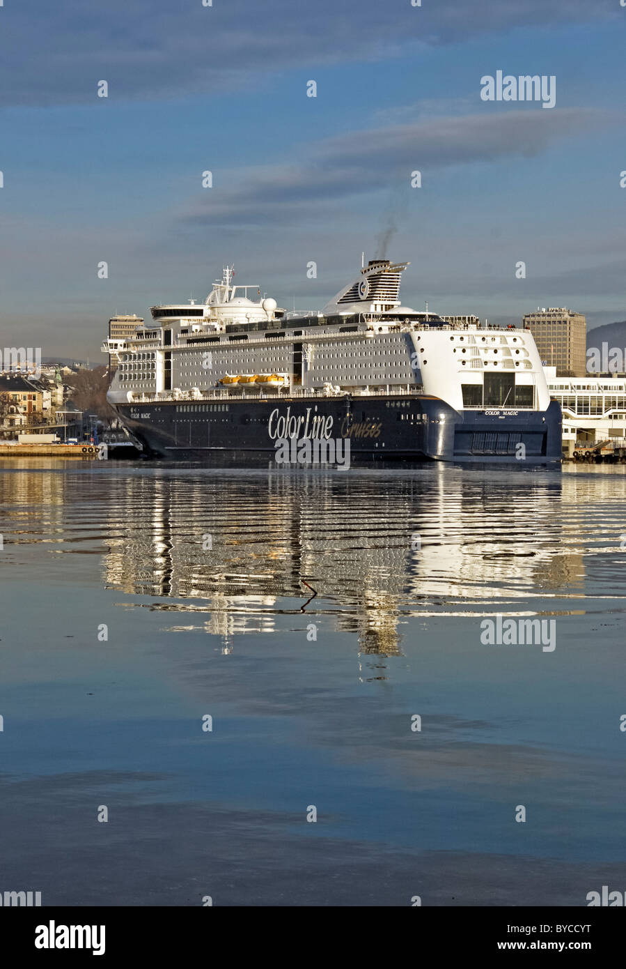 Color Line car and passenger ferry Color Magic berthed in Oslo harbour ...