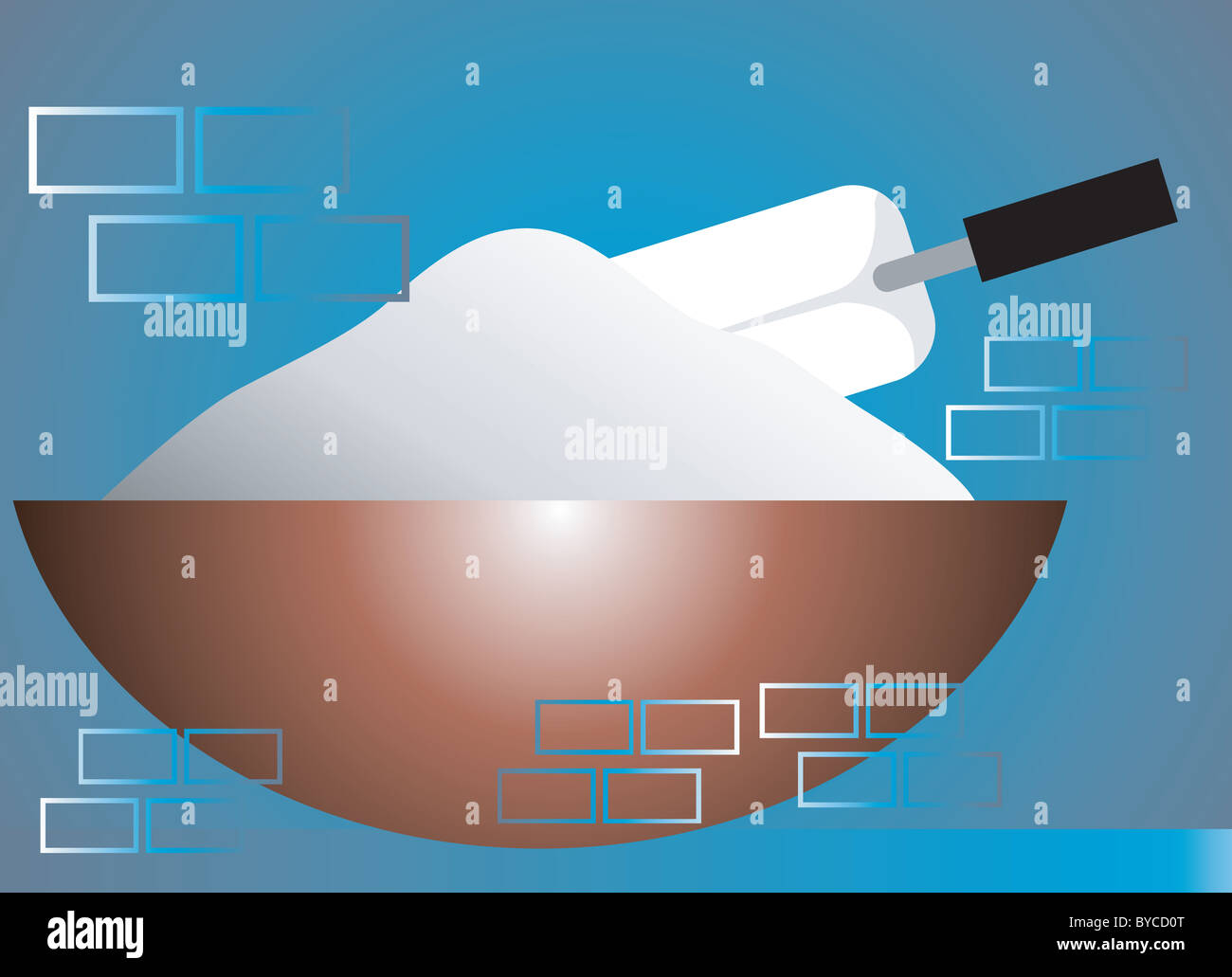 cement in a metal bowl Stock Photo - Alamy