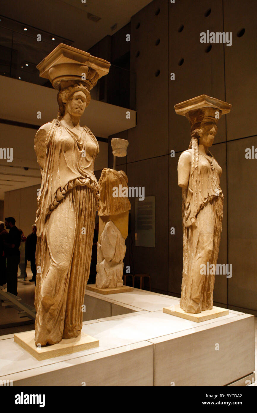 Original Caryatids in Acropolis museum Stock Photo - Alamy