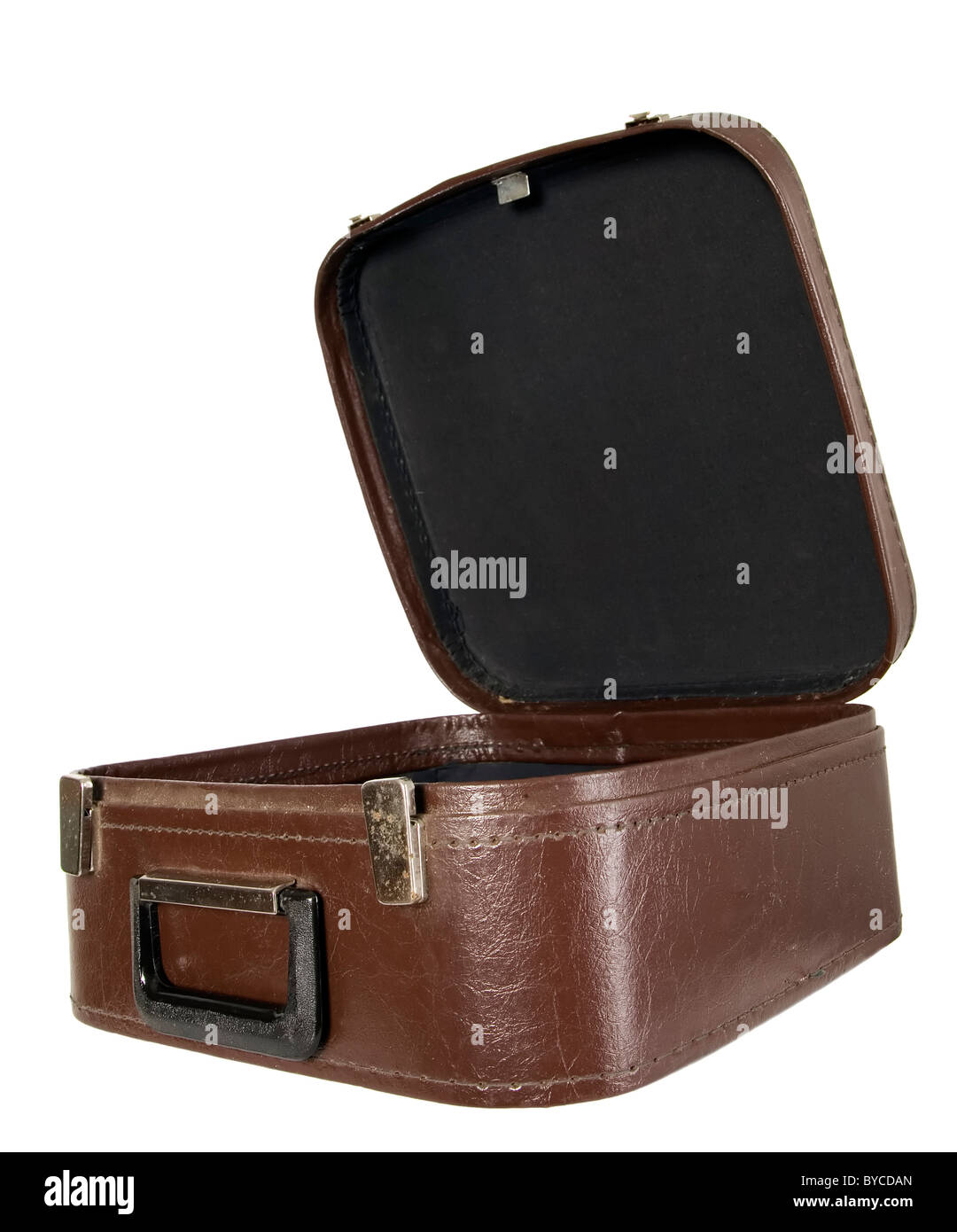 Antique brown trunk on white background, travel concept Stock Photo - Alamy