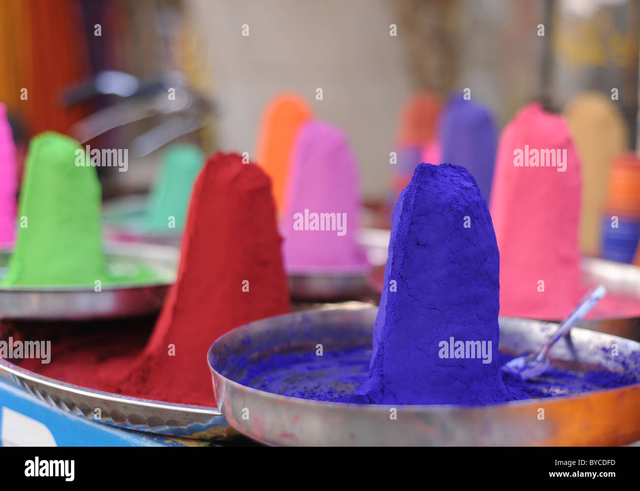 Colourful Holi Powder at Indian Market Stock Photo - Alamy