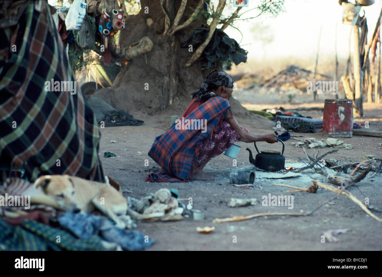 San village, Tchumkwe, Bushman land, Namibia Stock Photo - Alamy