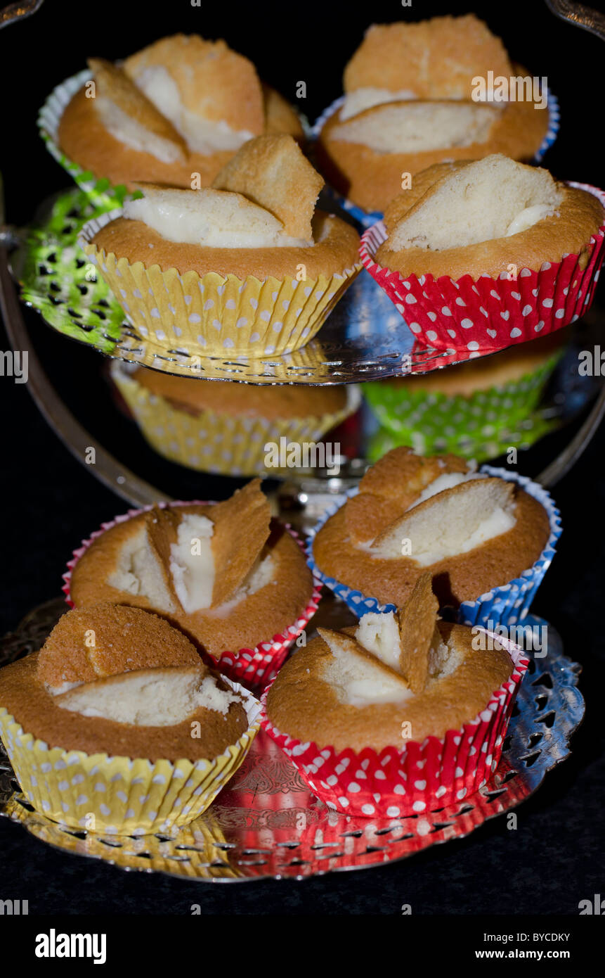 Butterfly buns with butter cream Stock Photo - Alamy