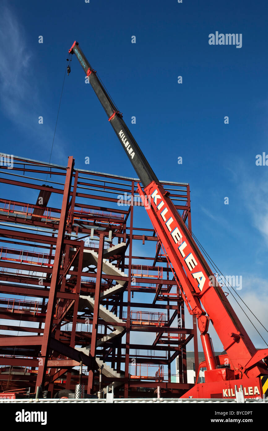 Steelwork, red oxide primer, metal frame columns, structural steelwork ...