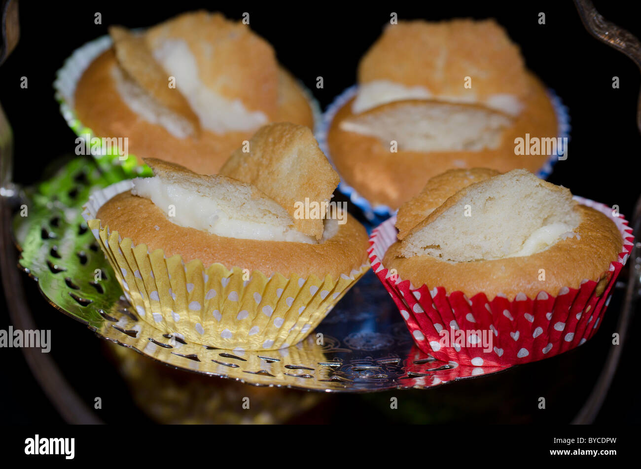 Butterfly buns with butter cream Stock Photo - Alamy
