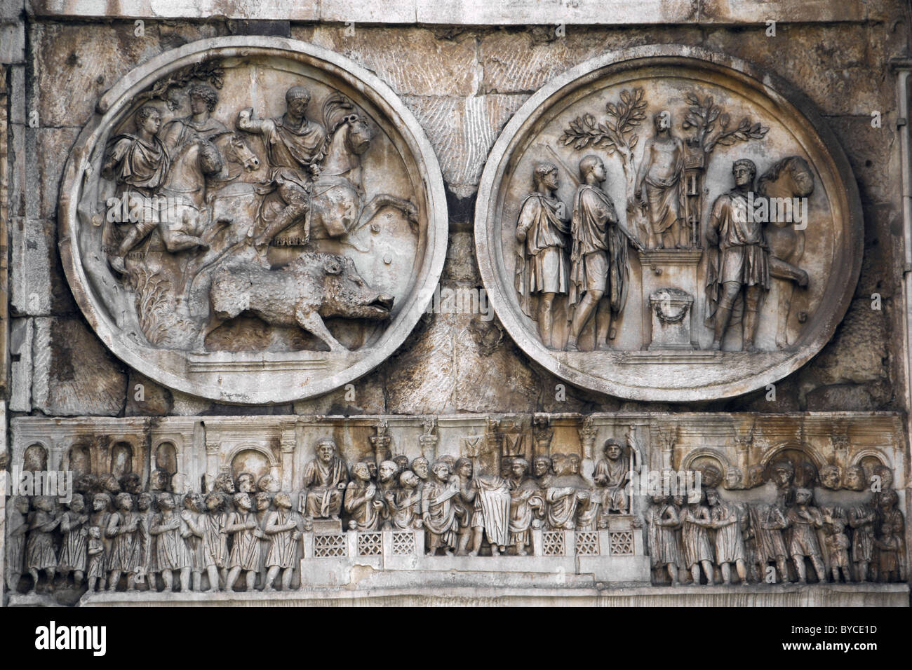 Roman Art. Arch of Constantine. Relief. Rome. Italy Stock Photo - Alamy
