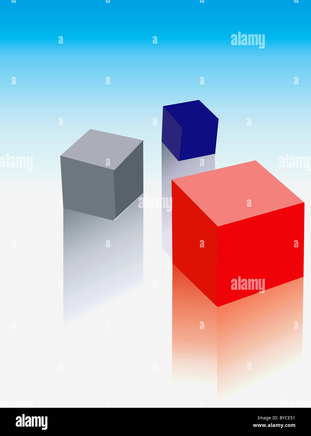 three graphical blocks Stock Photo - Alamy