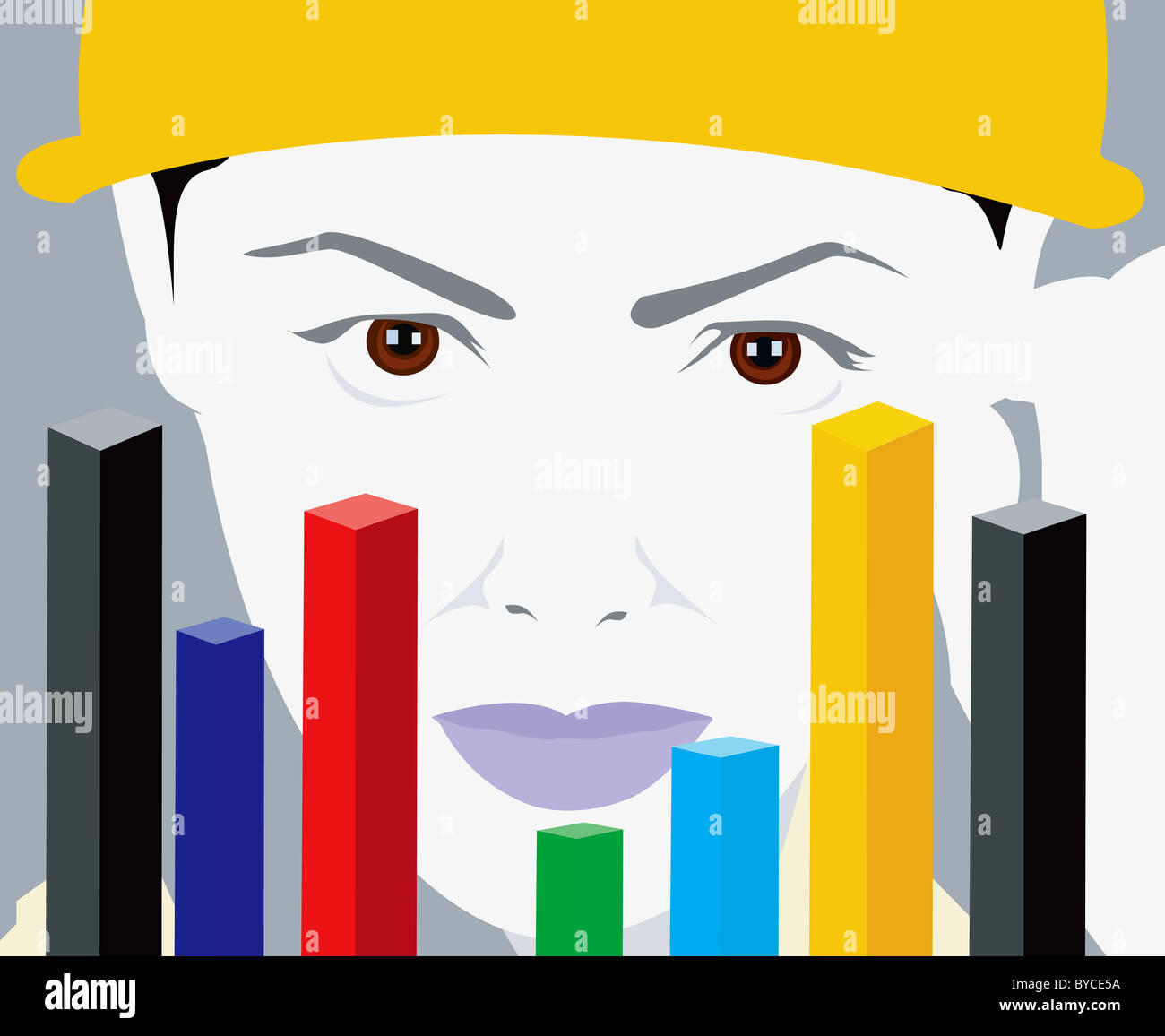 Illustration of a close look of graphic blocks by an architect Stock ...