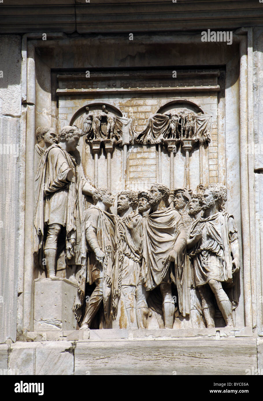 Roman Art. Arch of Constantine. Relief. Rome. Italy Stock Photo - Alamy