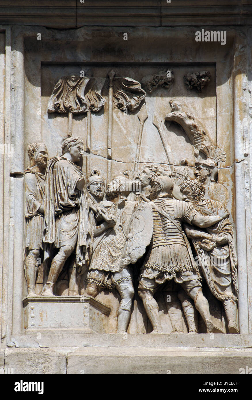Roman Art. Arch of Constantine. Relief. Rome. Italy Stock Photo - Alamy