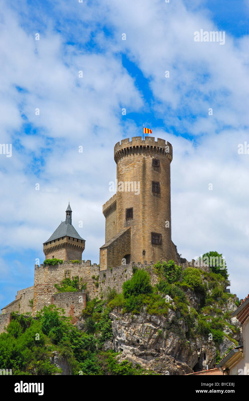 Castle of Foix (Chateau de Foix). Cathar country. Ariege, Midi Pyrénées ...