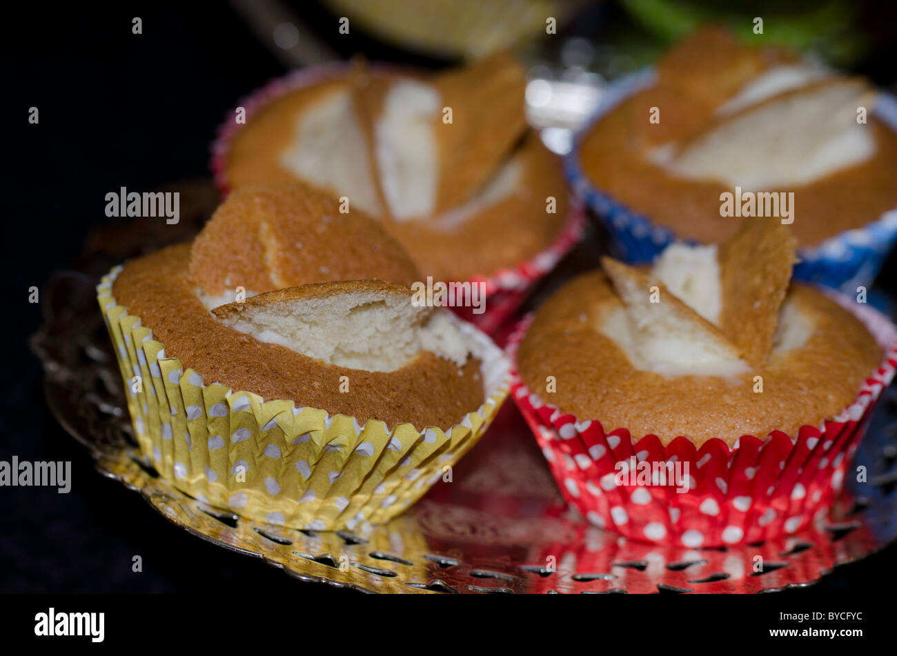 Butterfly buns with butter cream Stock Photo - Alamy