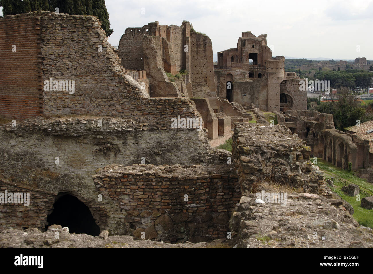 Ruins of some buildings on the Palatine Hill. Rome. Italy Stock Photo ...