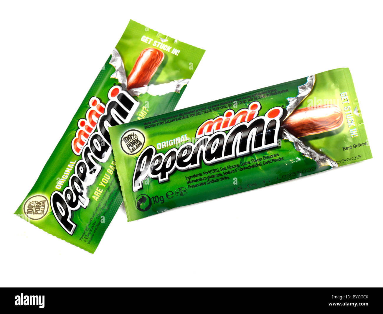 Branded Packaging Of Mini Peperami Savoury Spicy Snack Sausages Ready ...